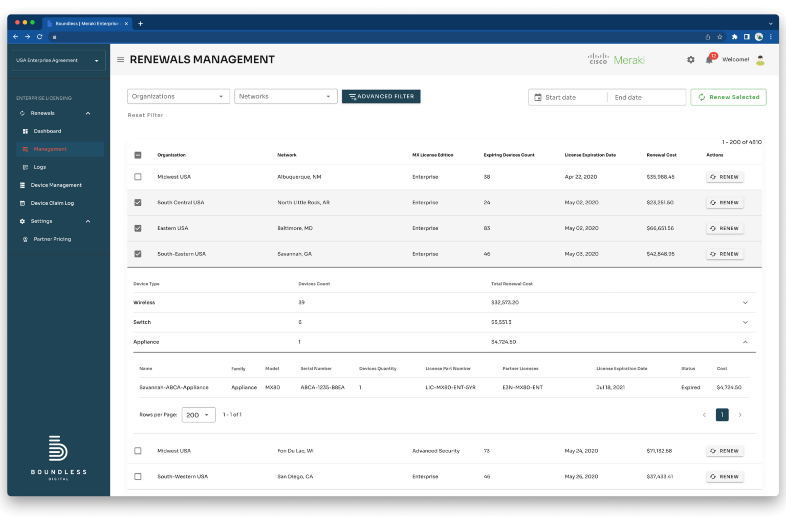 Boundless Smart Track | Meraki Apps | Software Monitoring